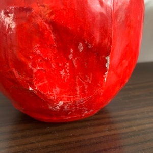 Rare Japanese Doll Daruma Red Lady Girl Wooden Vintage Large 17.5 Cm ...