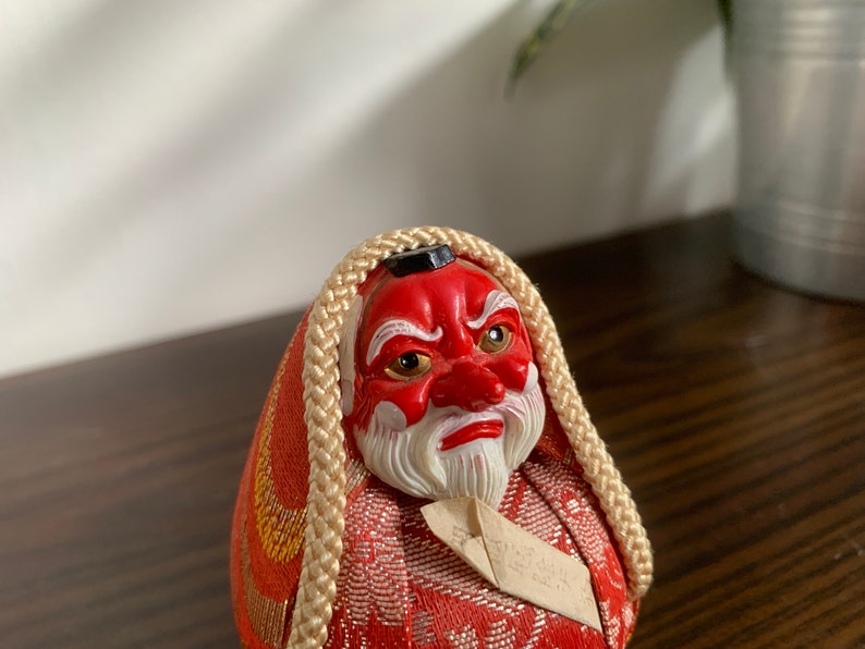 Japanese Doll Kimono Tengu天狗 Daruma Long Nosed Goblin Purple Vintage ...