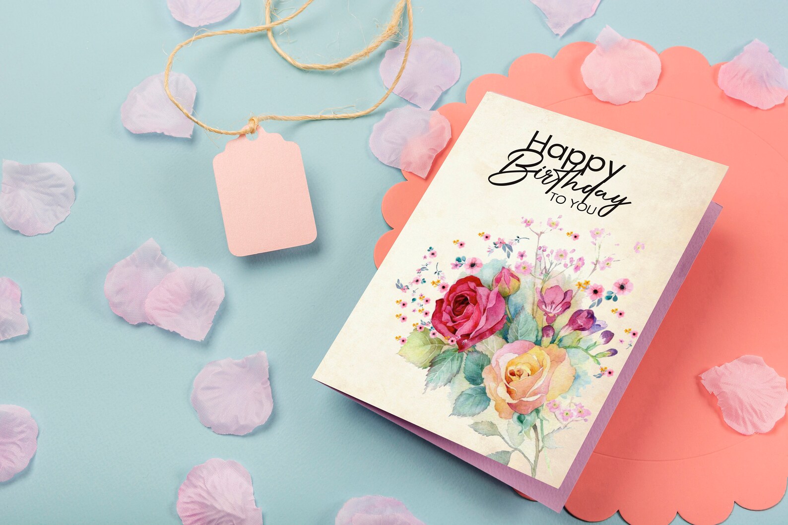 Birthday Card, Floral Printable Card, Instant Download, Happy Birthday ...