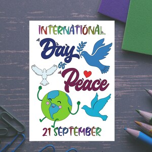 International Day of Peace Printable Colouring Sheet - Etsy