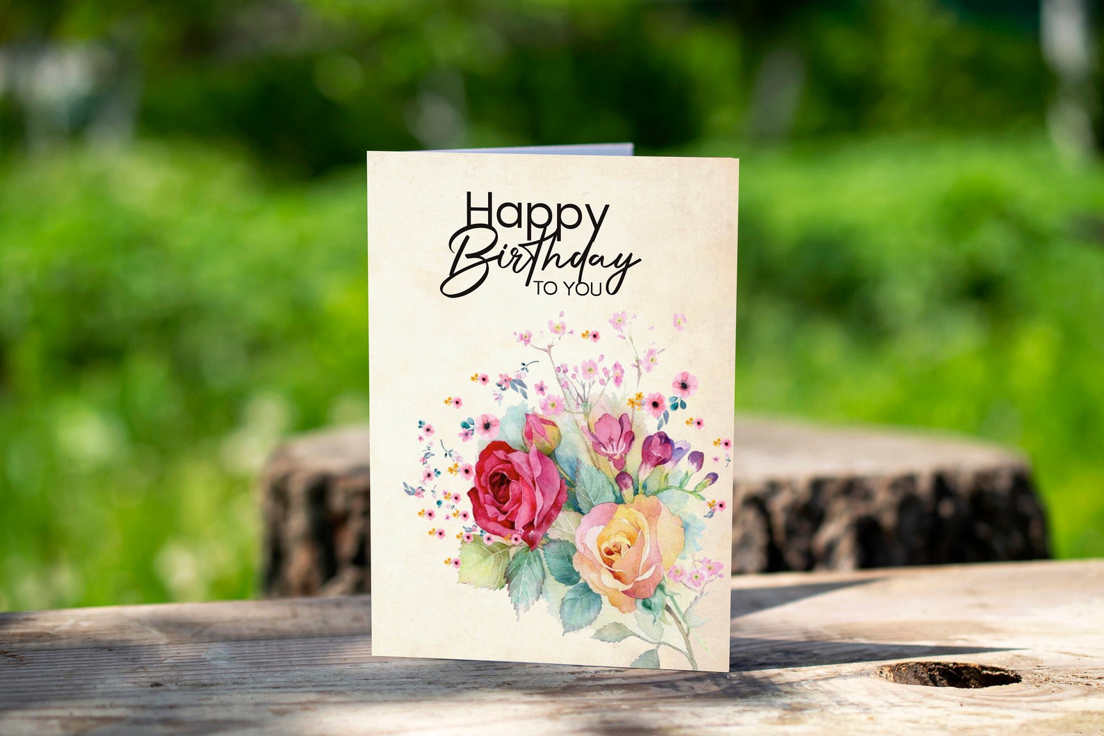 Birthday Card, Floral Printable Card, Instant Download, Happy Birthday ...