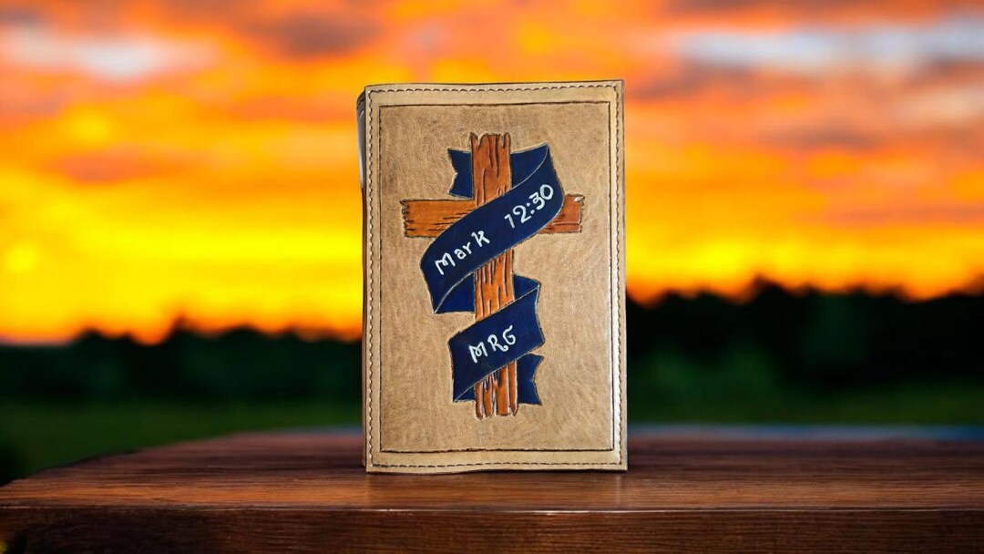Custom Tooled Cross Bible Cover Bible Cover With Cross Bible Cover With ...