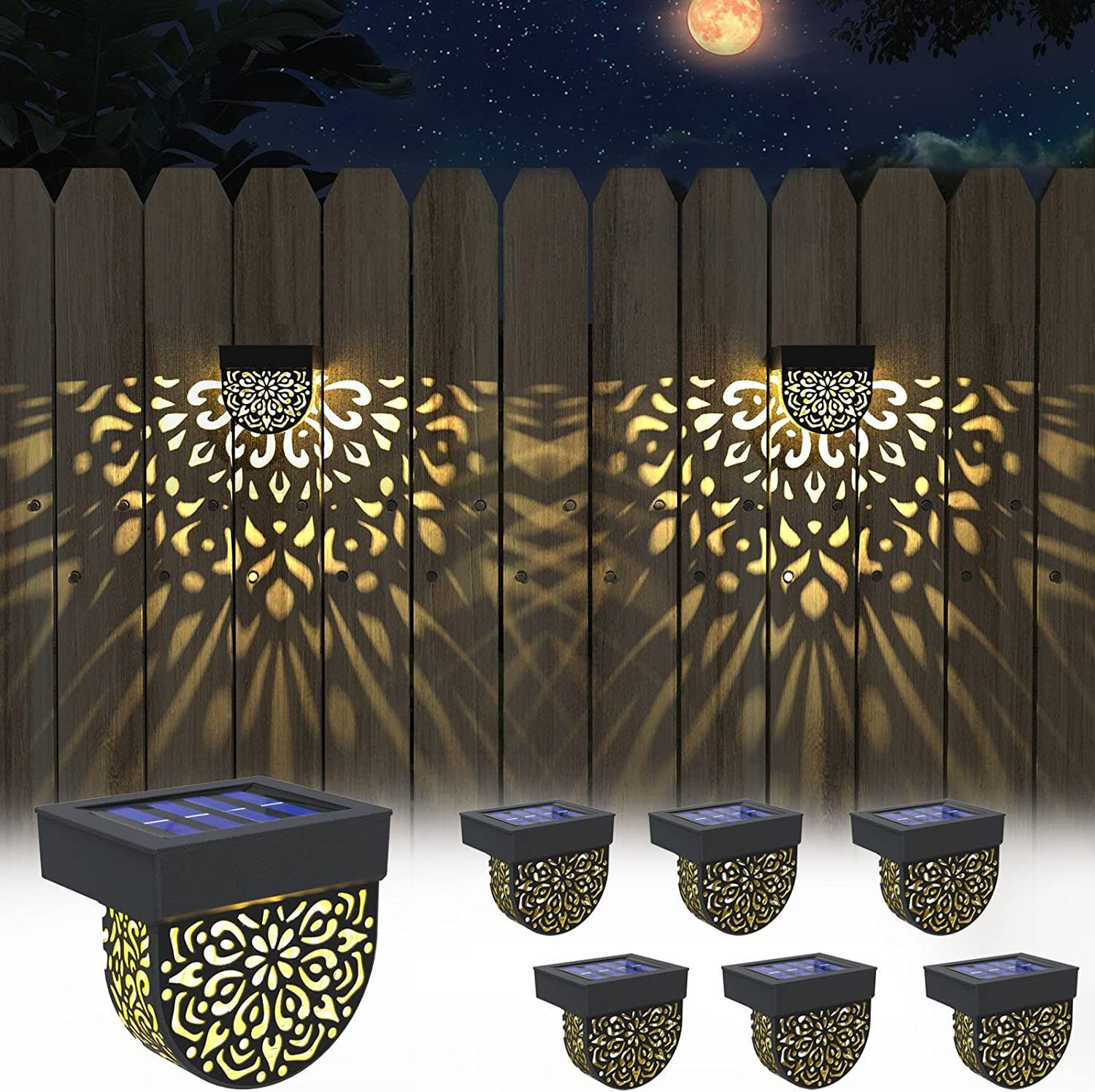 Solar Fence Lights Garden Decor 6 Pack Solar Fence Lights - Etsy