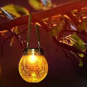 Crackle Glass Ball 2 Pack , Solar Lantern Lights, Solar Garden Lights ...