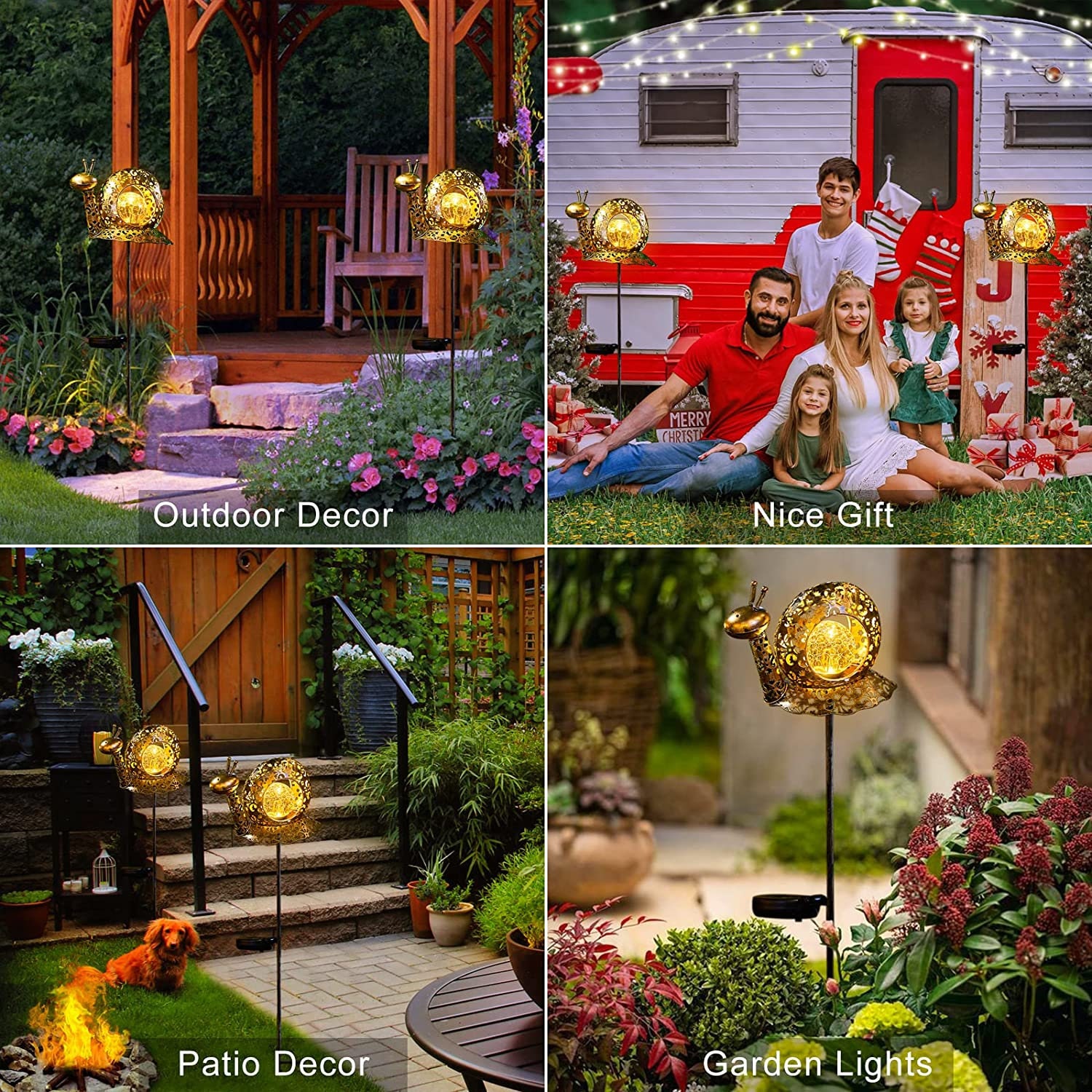 Solar Metal Snail Solar Lantern Lights Solar Garden Lights - Etsy