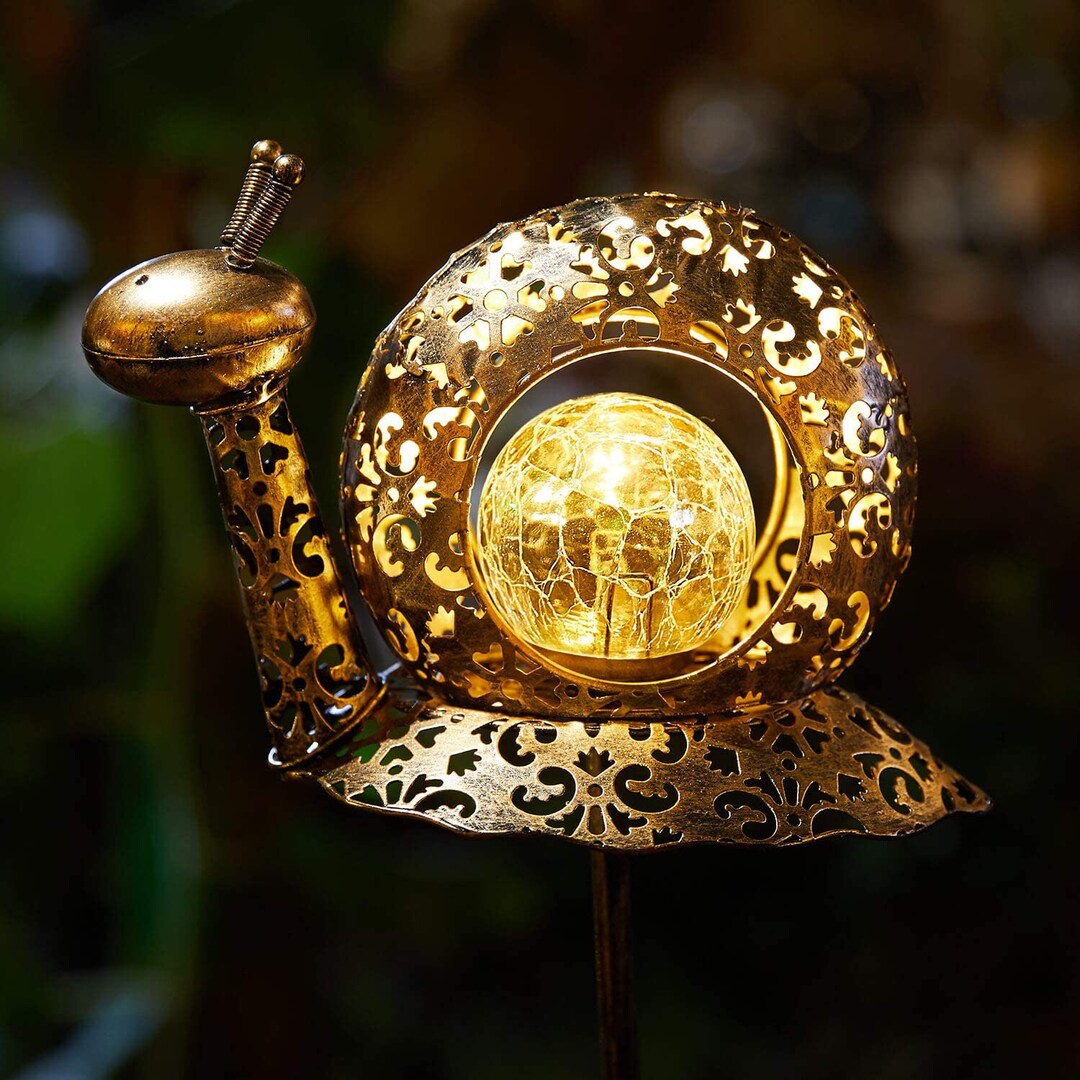 Solar Metal Snail Solar Lantern Lights Solar Garden Lights - Etsy