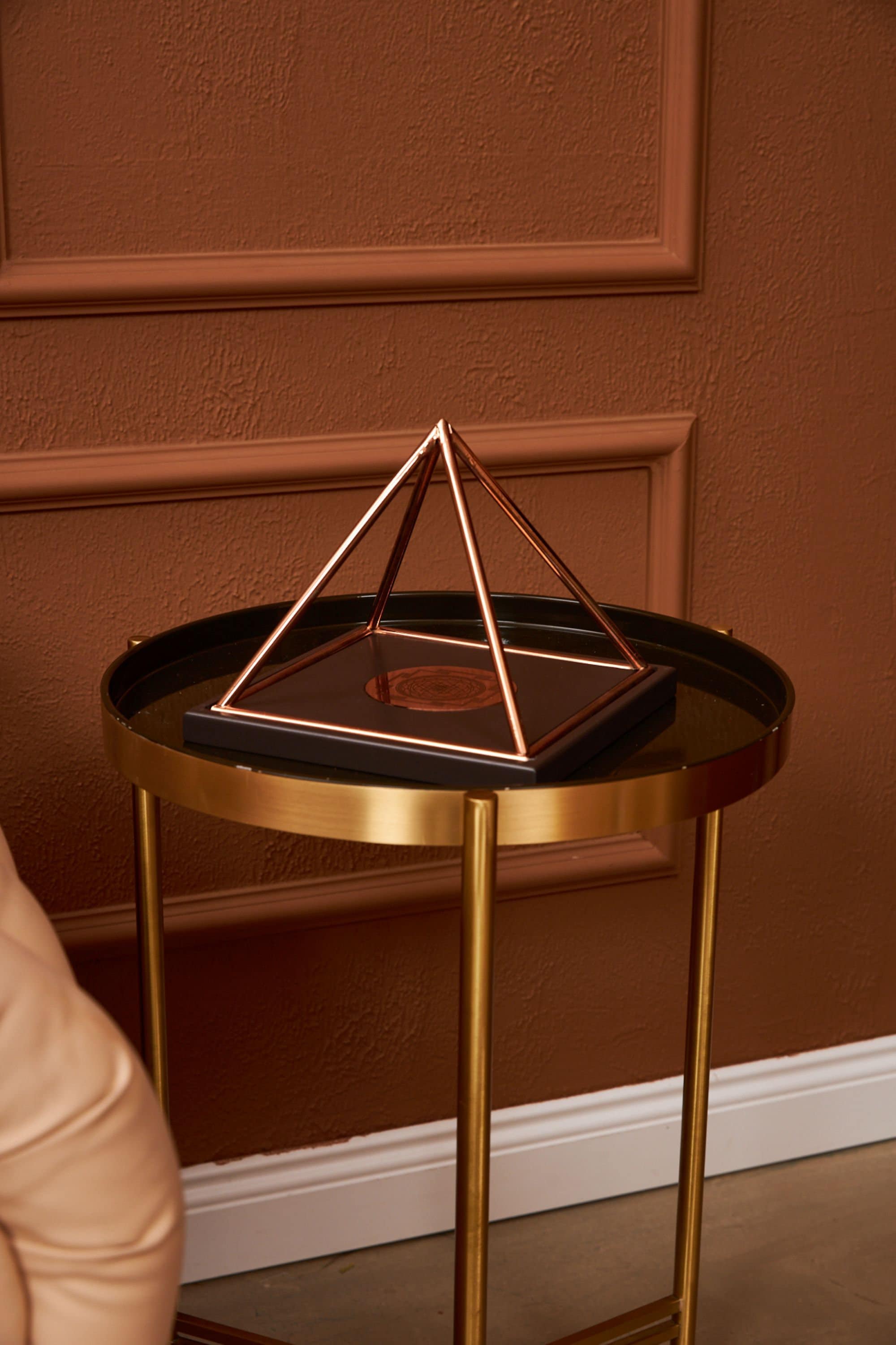 Copper Energy Pyramid for Meditation Healing Wood Copper Giza Pyramid ...