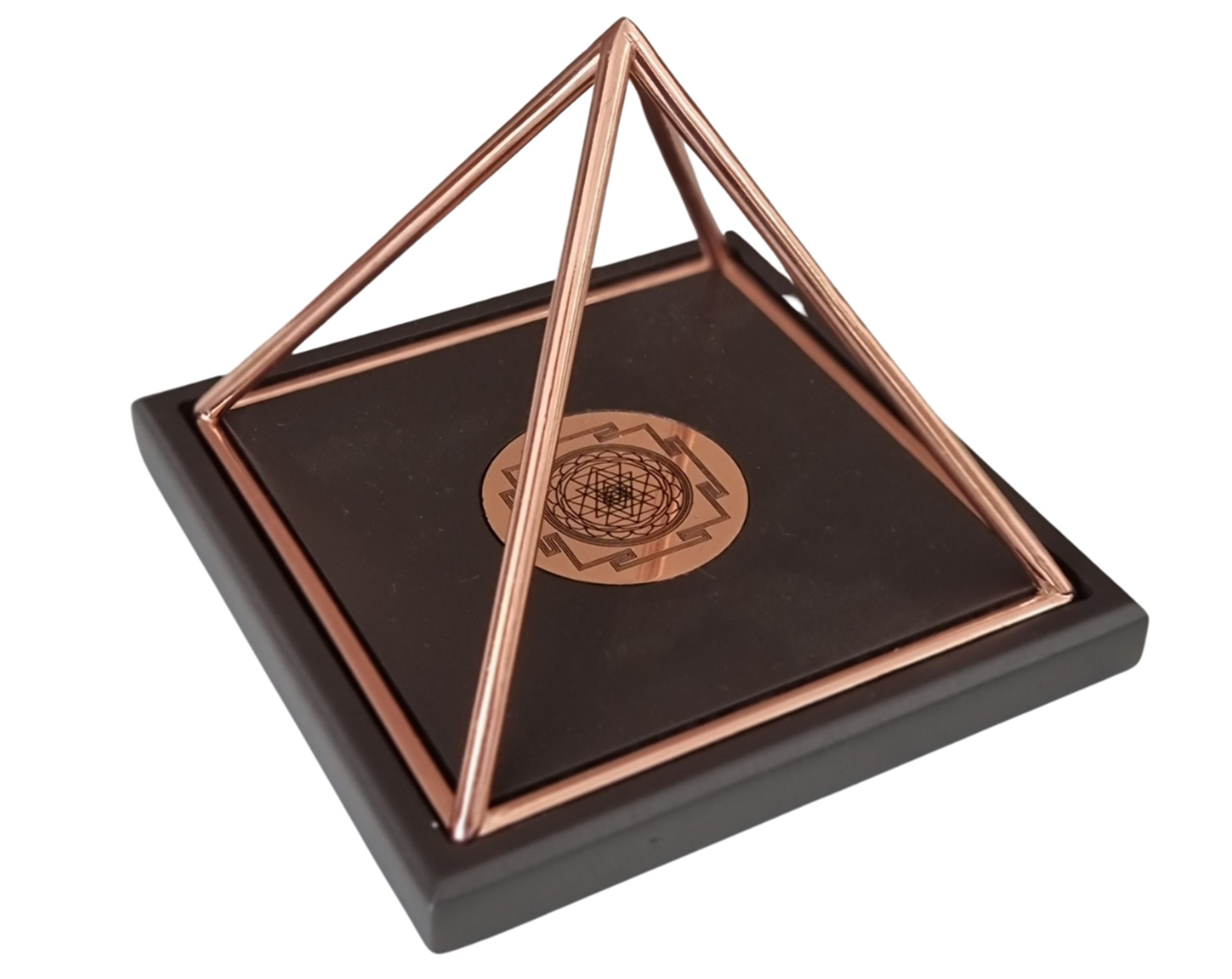 Copper Energy Pyramid for Meditation Healing Wood Copper Giza Pyramid ...