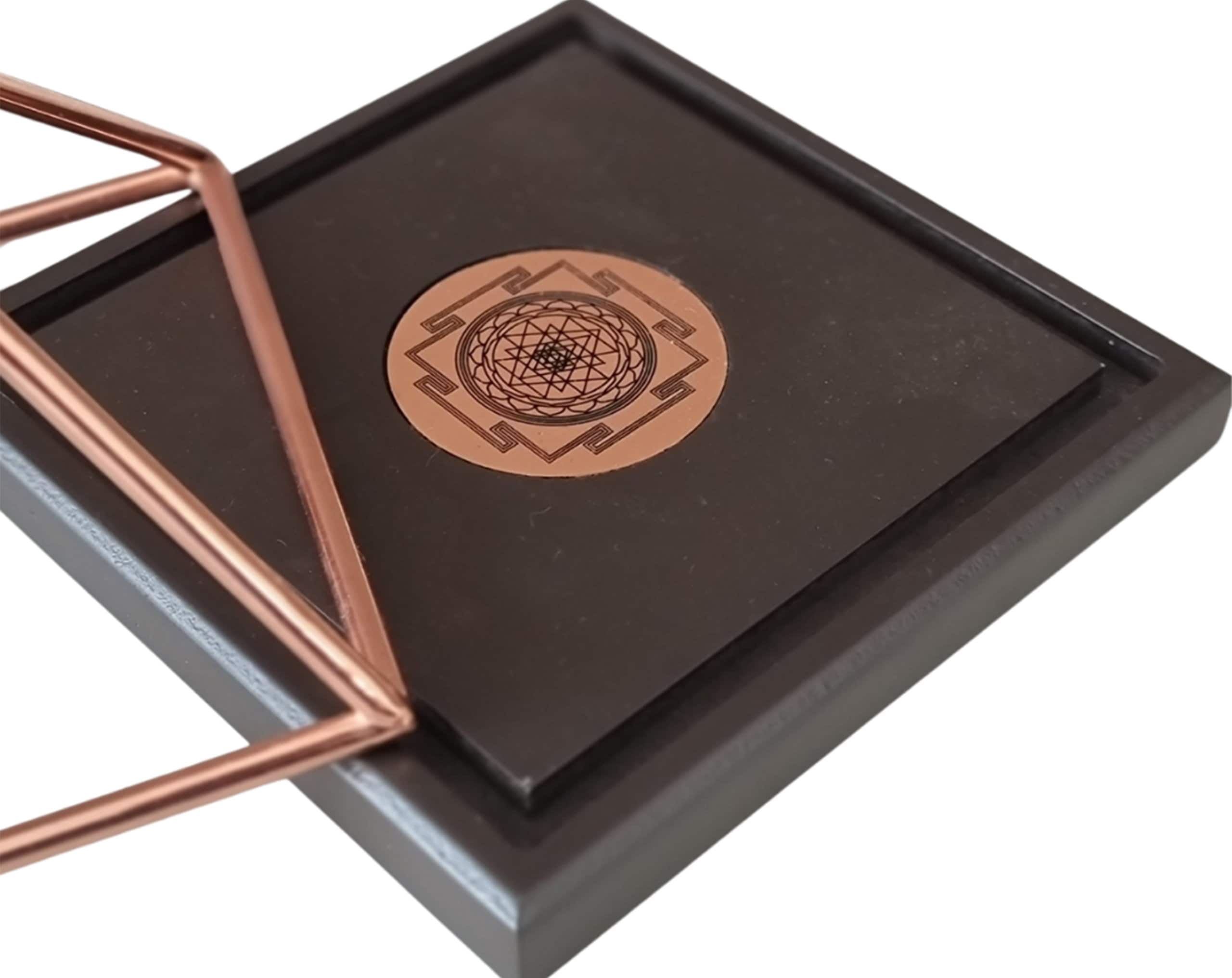 Copper Energy Pyramid for Meditation Healing Wood Copper Giza Pyramid ...