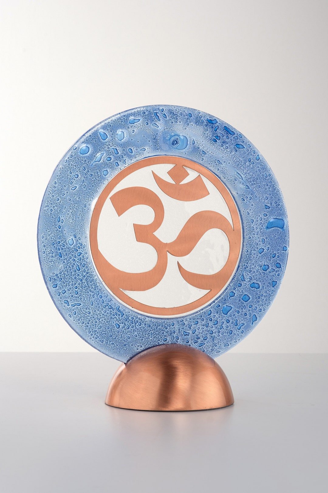 Handcrafted Copper OM Symbol Glass Ornament Copper Sacred Geometry ...