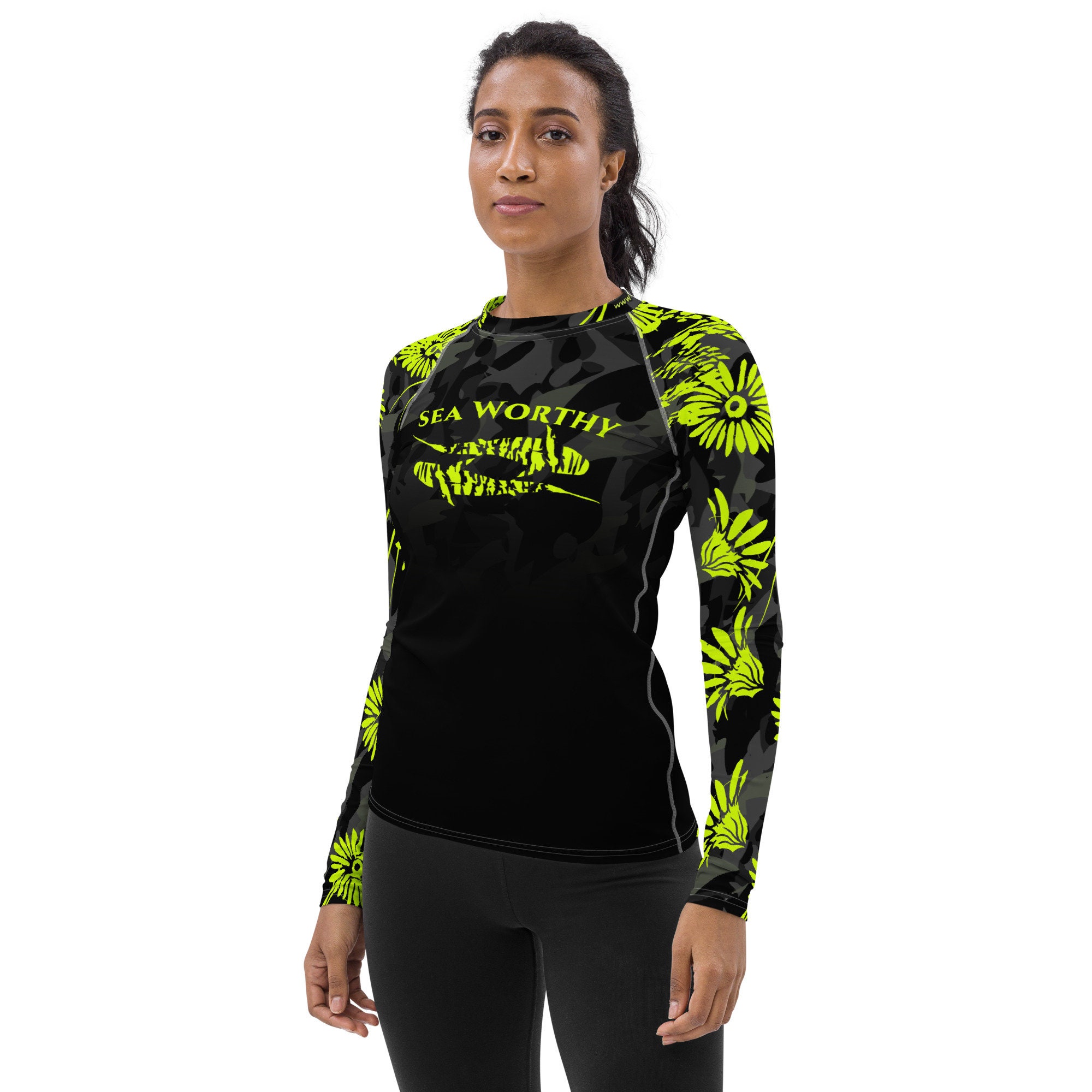 Neon Turtle Women's Rash Guard - Etsy