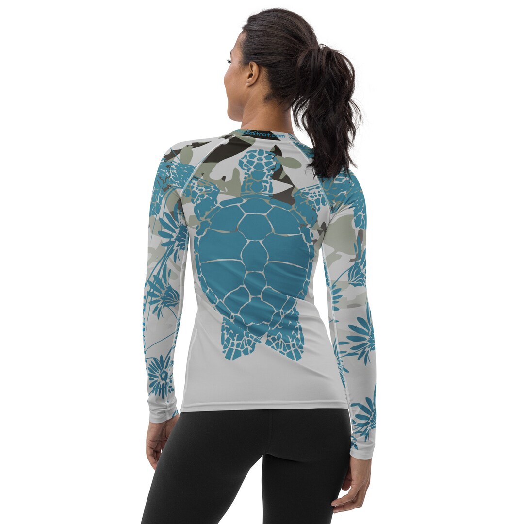 Nautical by Nature - Sea Turtle - Aqua - Women's Rash Guard - Etsy