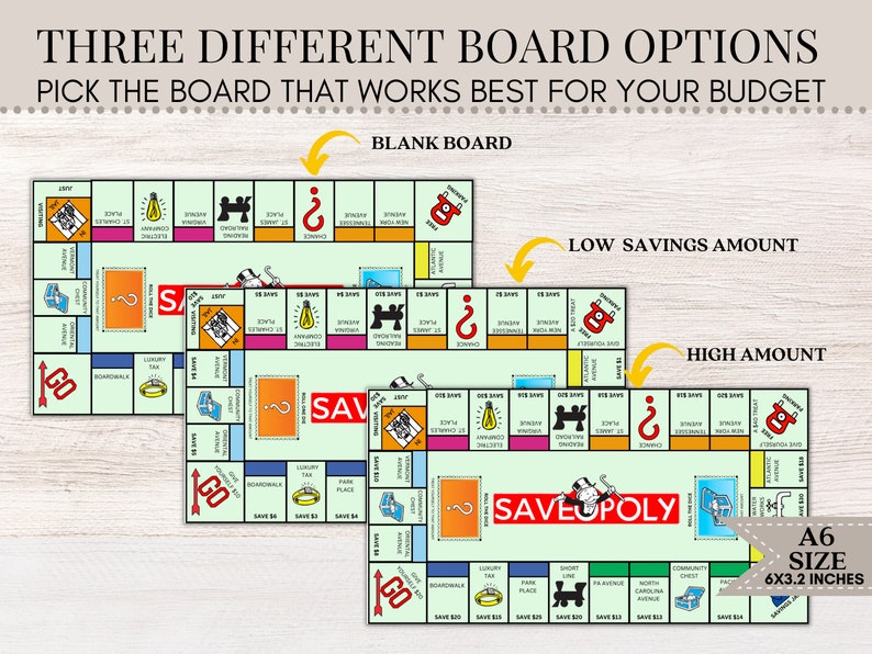 Saveopoly Savings Challenge Saveopoly Tracker A6 Savings - Etsy