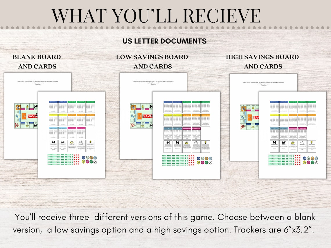 Saveopoly Savings Challenge | Saveopoly Tracker | A6 Savings Challenge ...