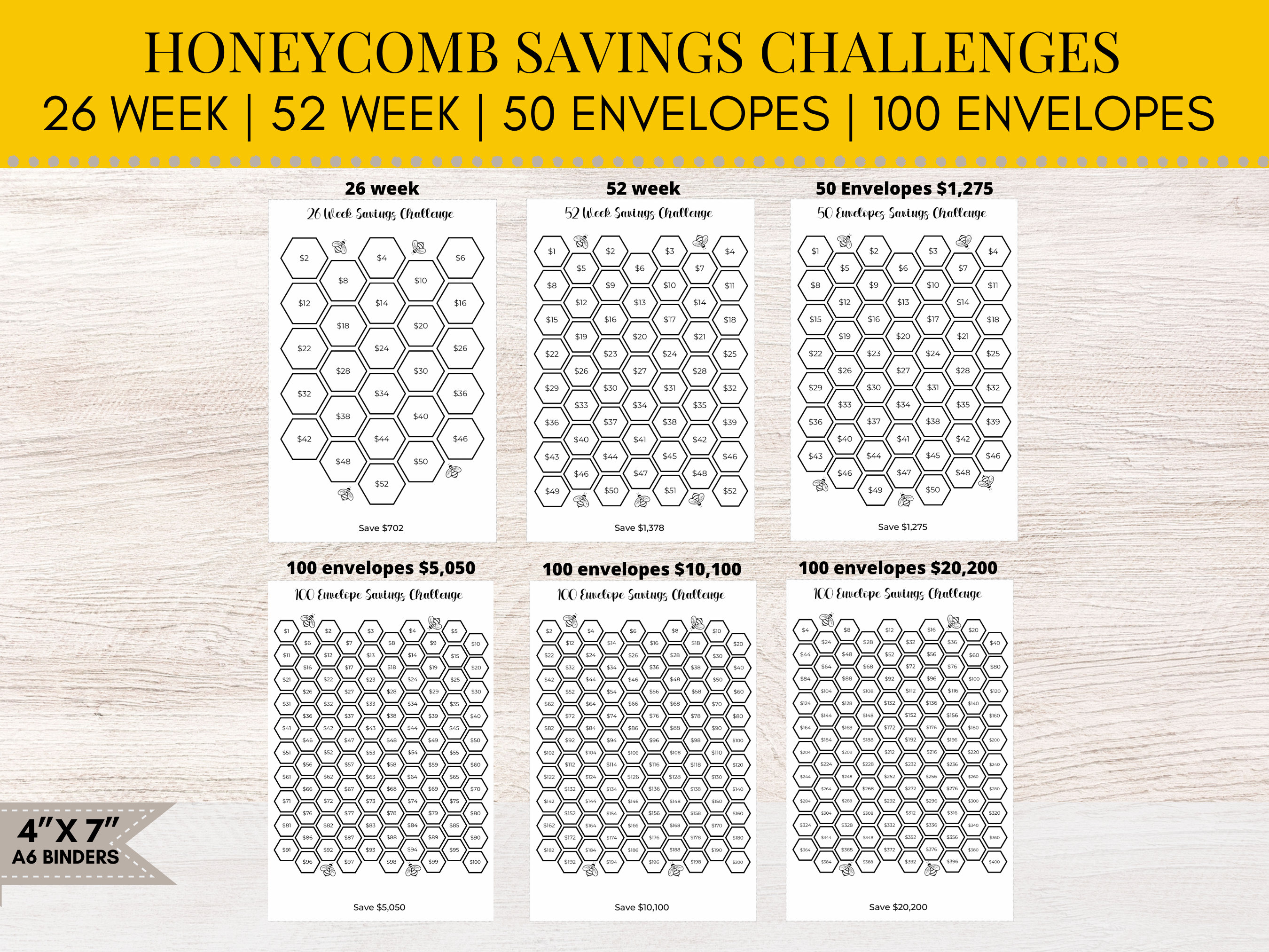 savings-challenge-printable-savings-challenge-bundle-4x6-etsy