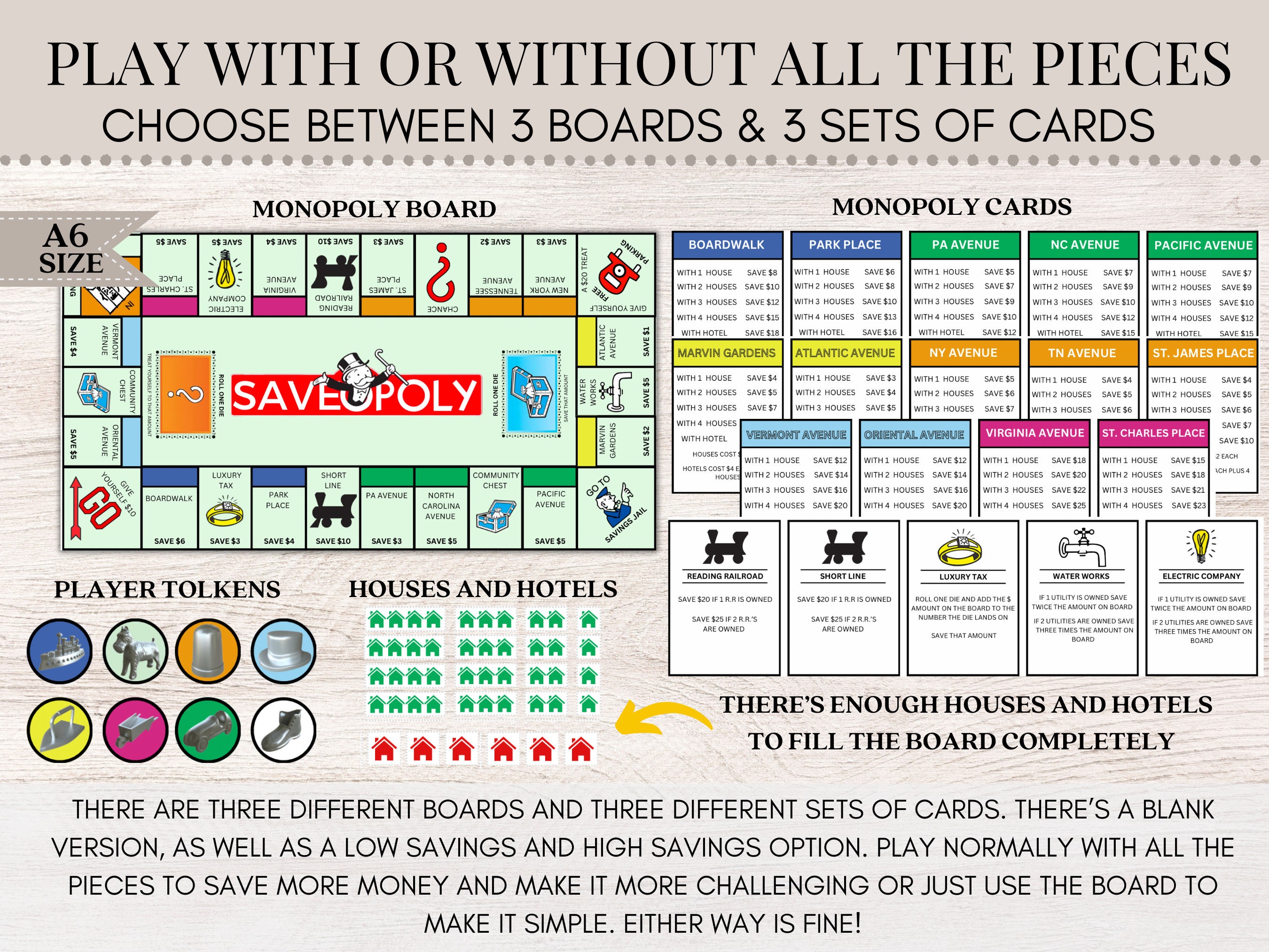 Saveopoly Savings Challenge | Saveopoly Tracker | A6 Savings Challenge ...