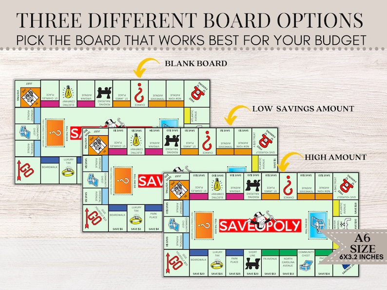 Saveopoly Savings Challenge | Saveopoly Tracker | A6 Savings Challenge ...