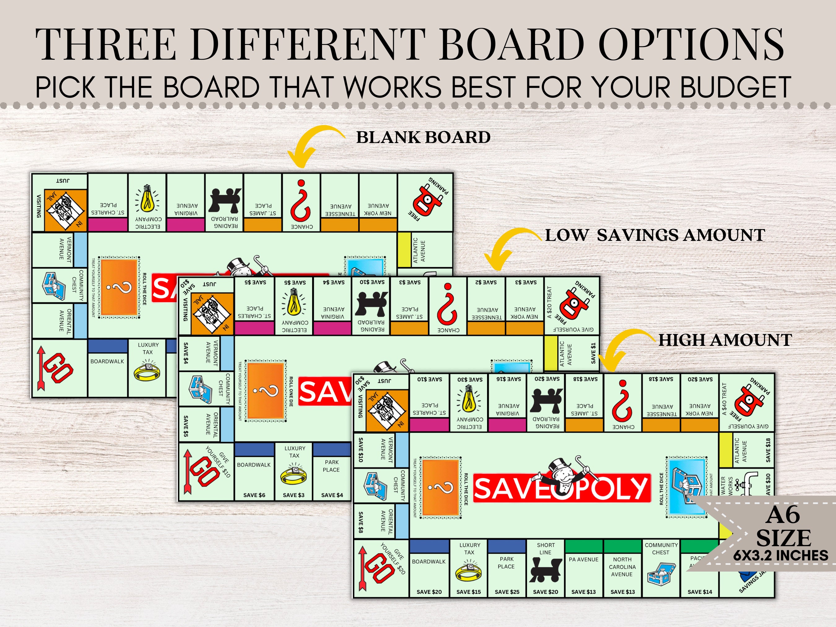 Saveopoly Savings Challenge | Saveopoly Tracker | A6 Savings Challenge ...