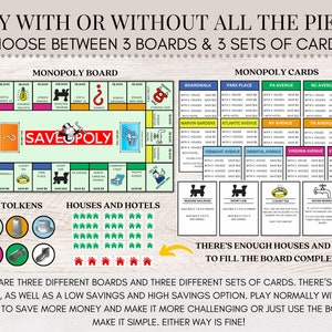 Saveopoly Savings Challenge Saveopoly Tracker A6 Savings - Etsy