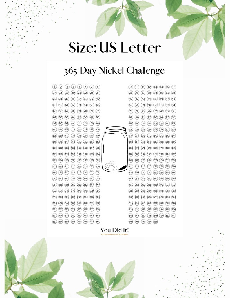 PRINTABLE Nickel Challenge Tracker, Money Saving Challenge, Digital ...