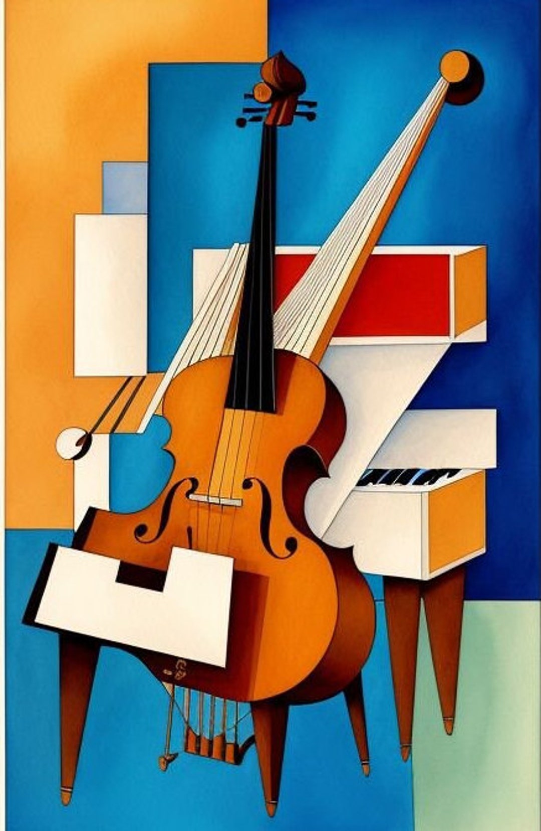 Picasso Abstract Cubism Original Acrylic - Etsy