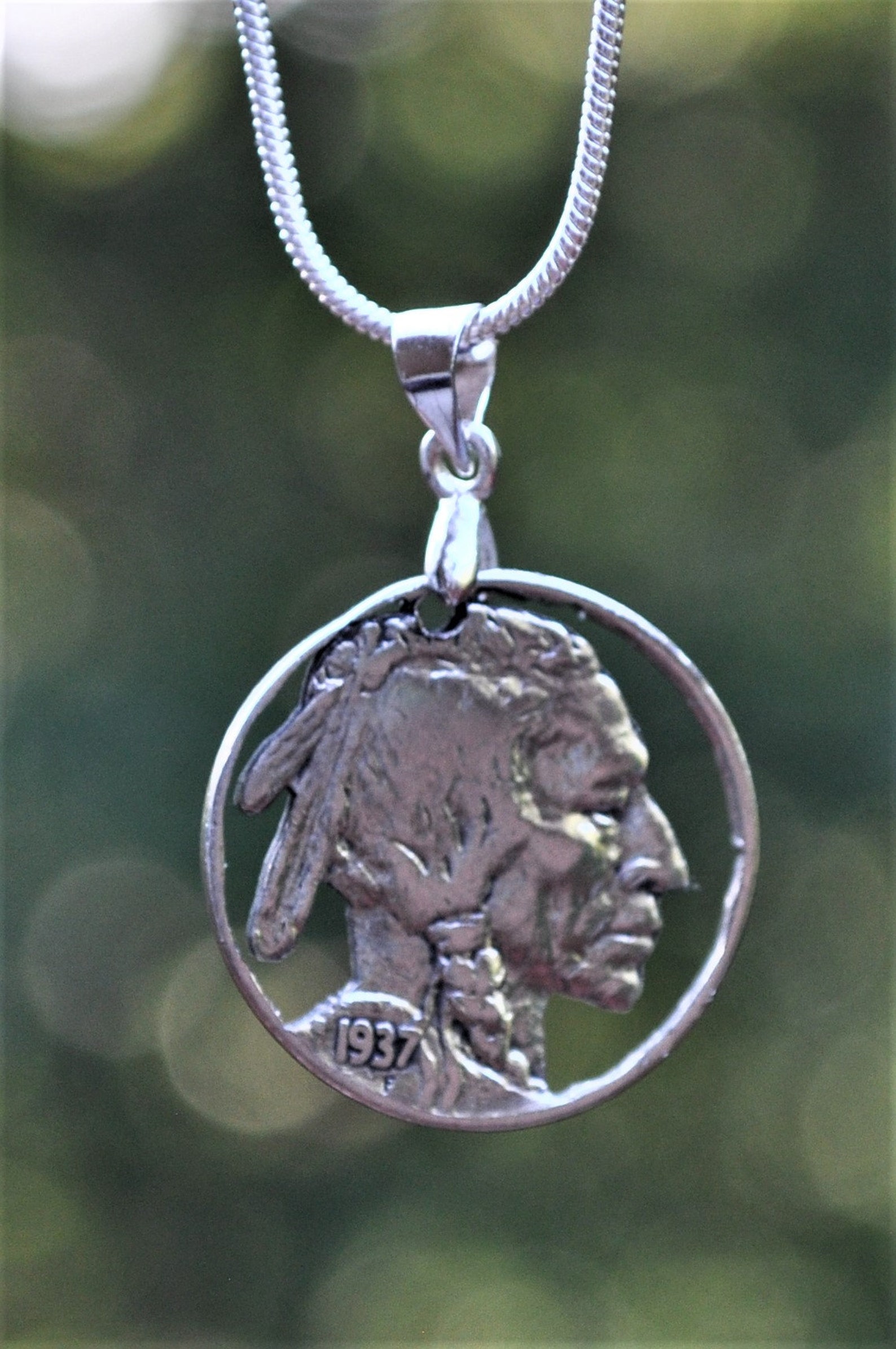 Cut Coin Buffalo Head Nickel Pendant Necklace - Etsy