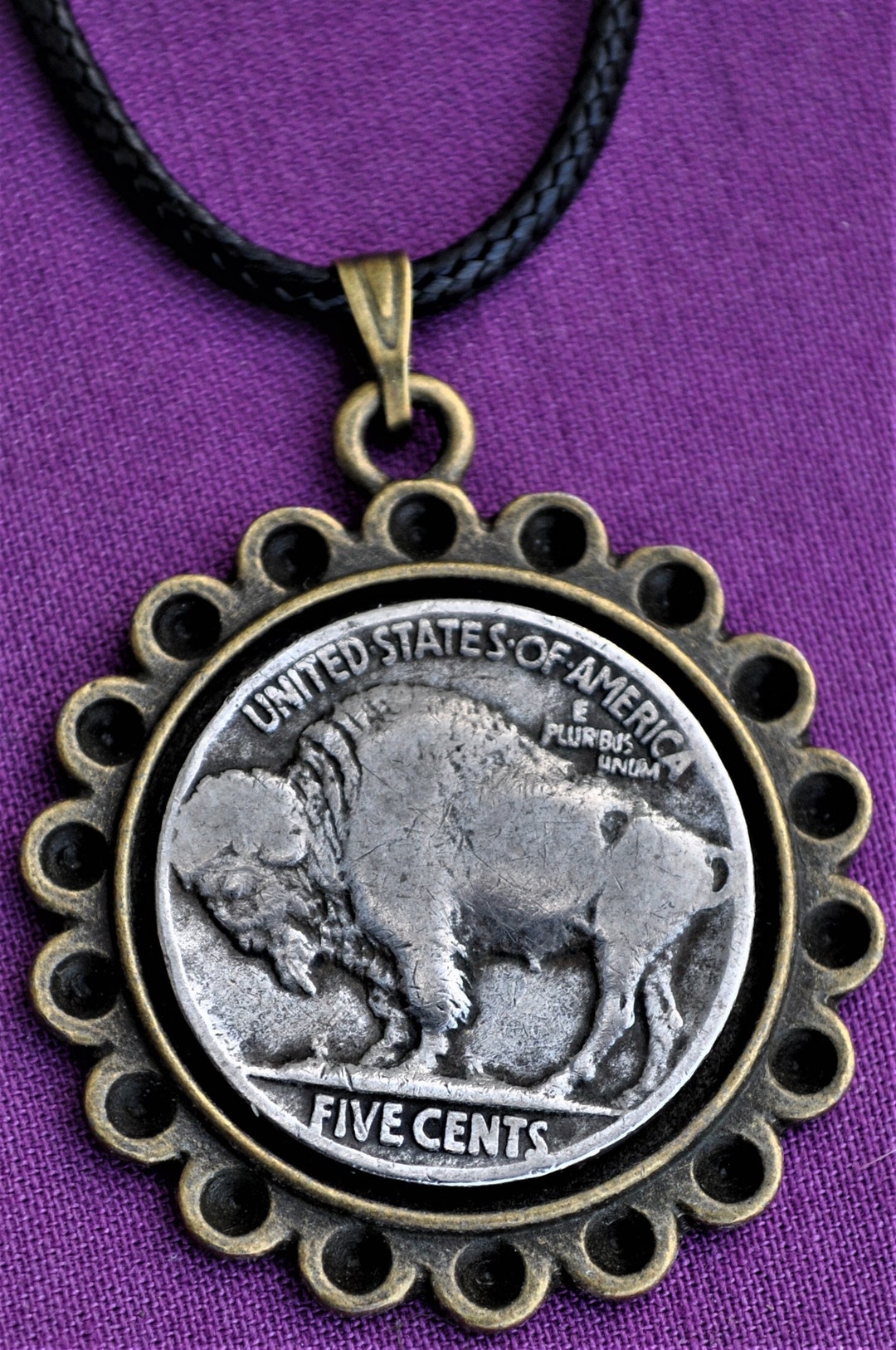 Vintage Buffalo Head Nickel Coin Pendant Necklace - Etsy