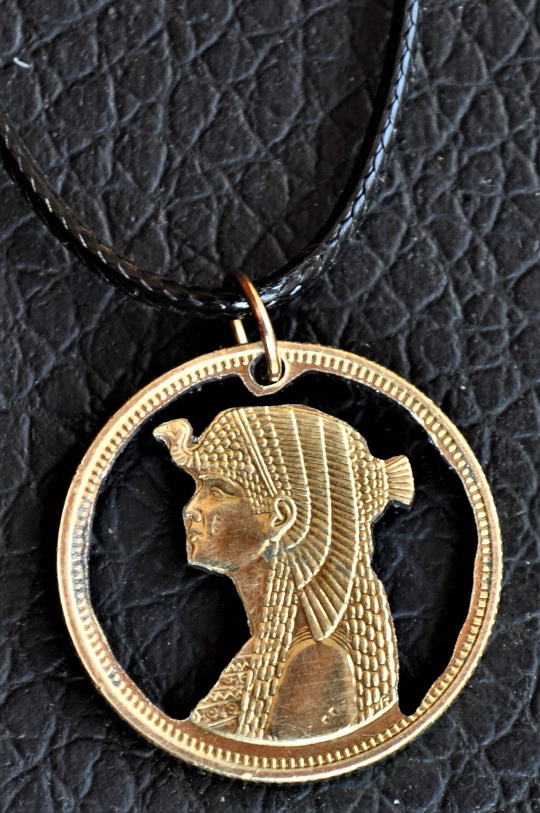 Egypt Cleopatra Cut Coin Pendant Necklace - Etsy