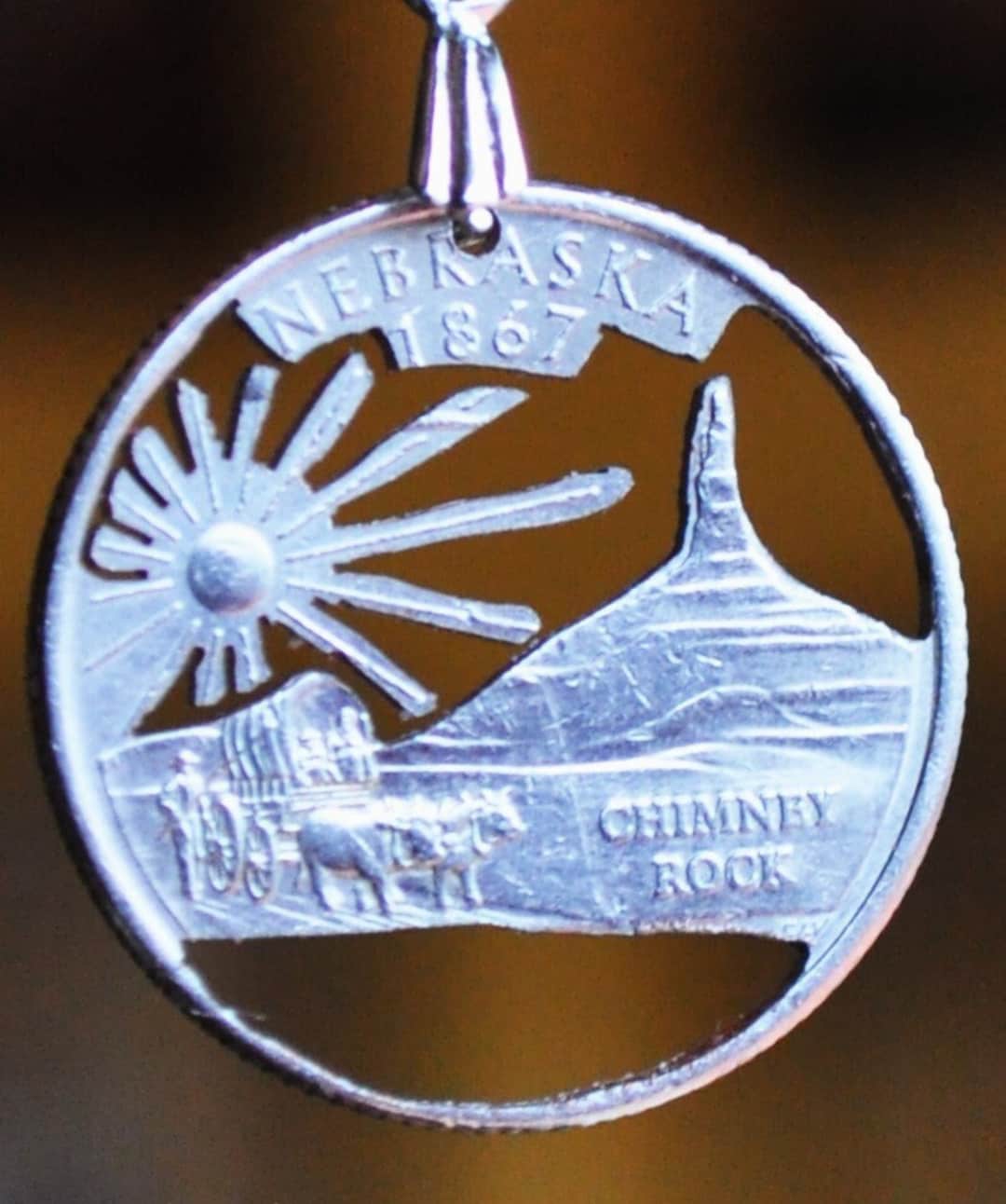Nebraska Cut Coin Pendant Necklace - Etsy