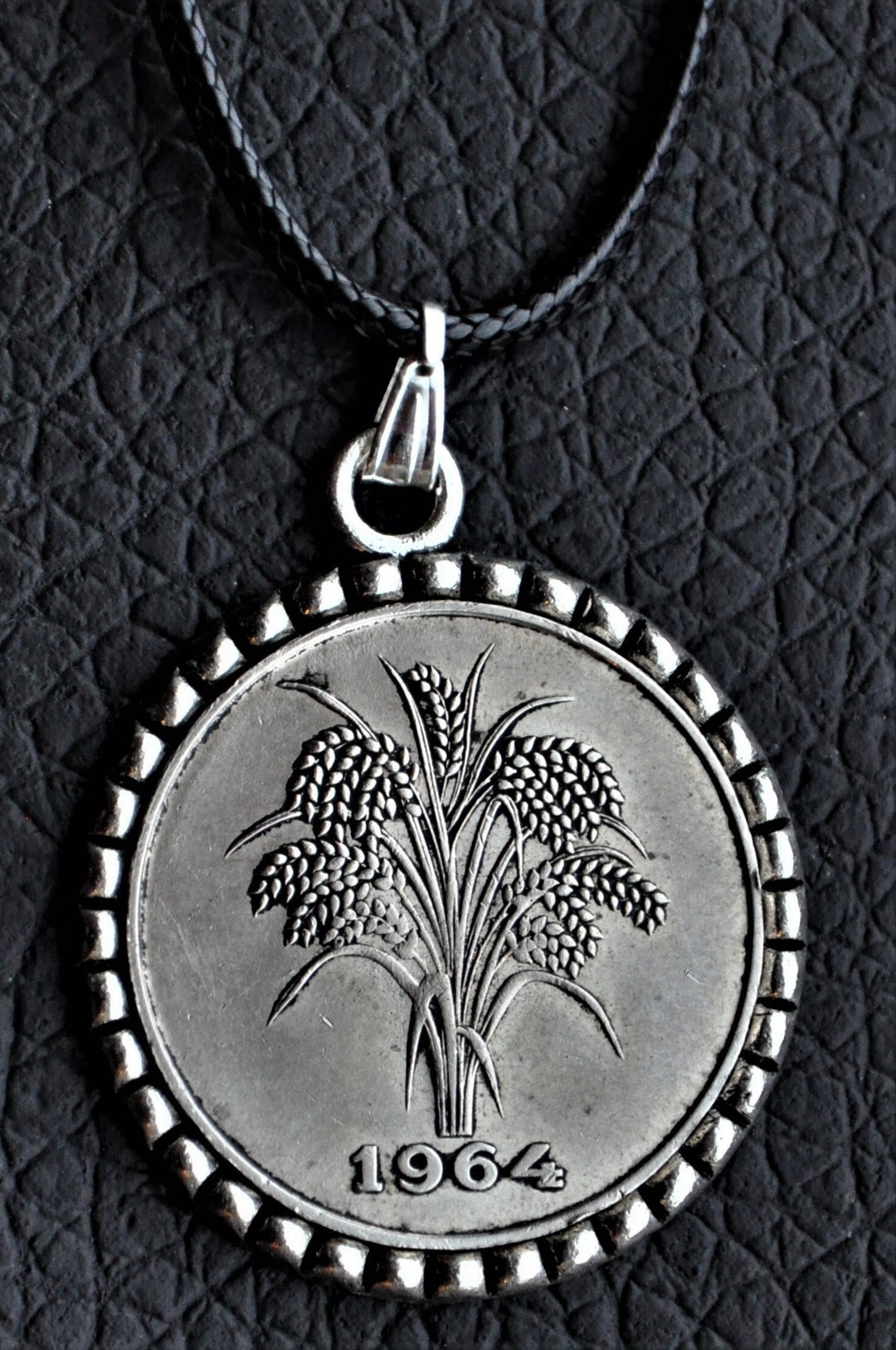 Vietnam 1960's Rice Stalks Coin Pendant - Etsy