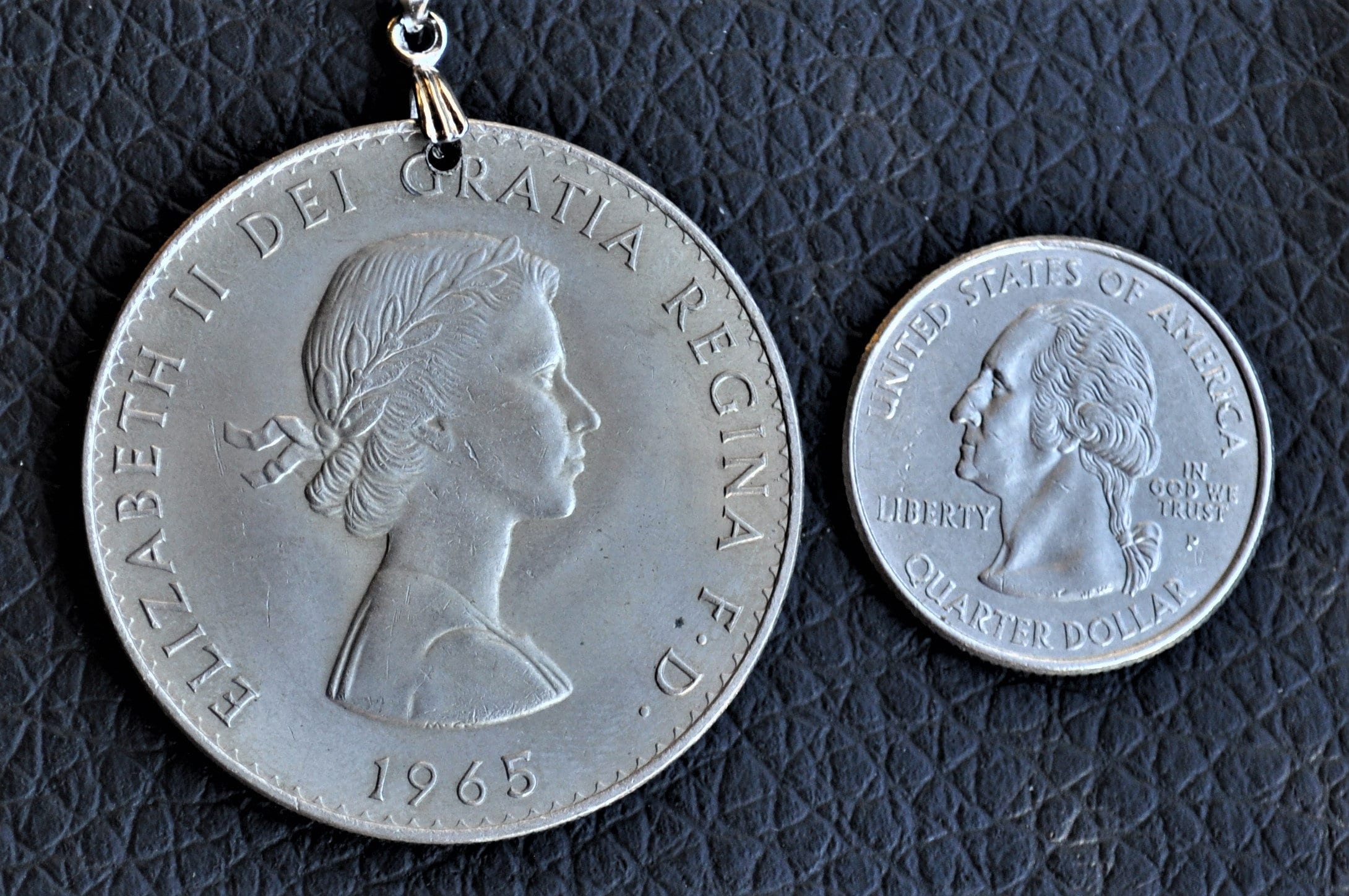 Large Reversable Queen Elizabeth/winston Churchill Coin Pendant ...