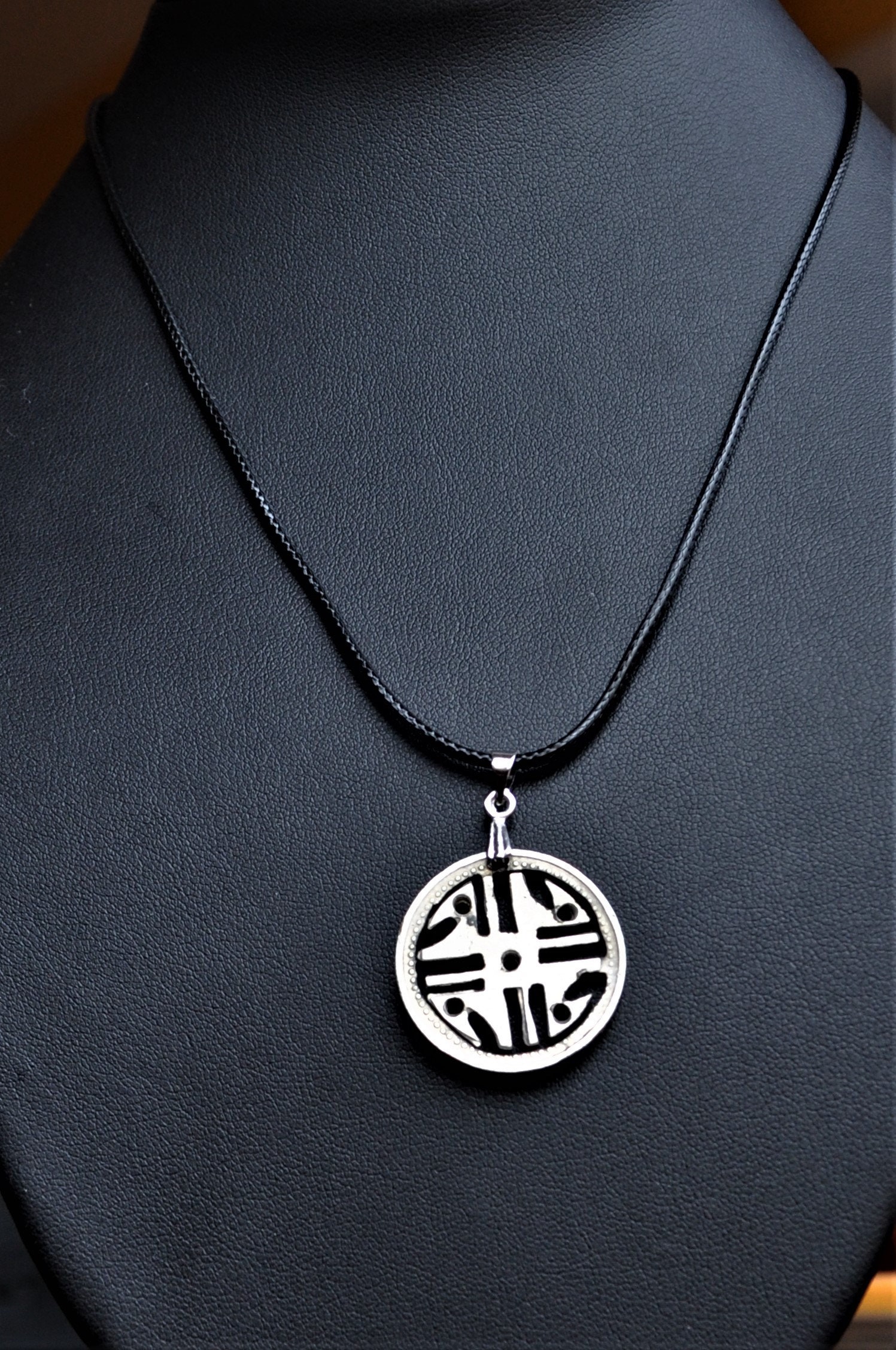 Colombia Quimbaya Spindlewheel Cut Coin Pendant Necklace - Etsy