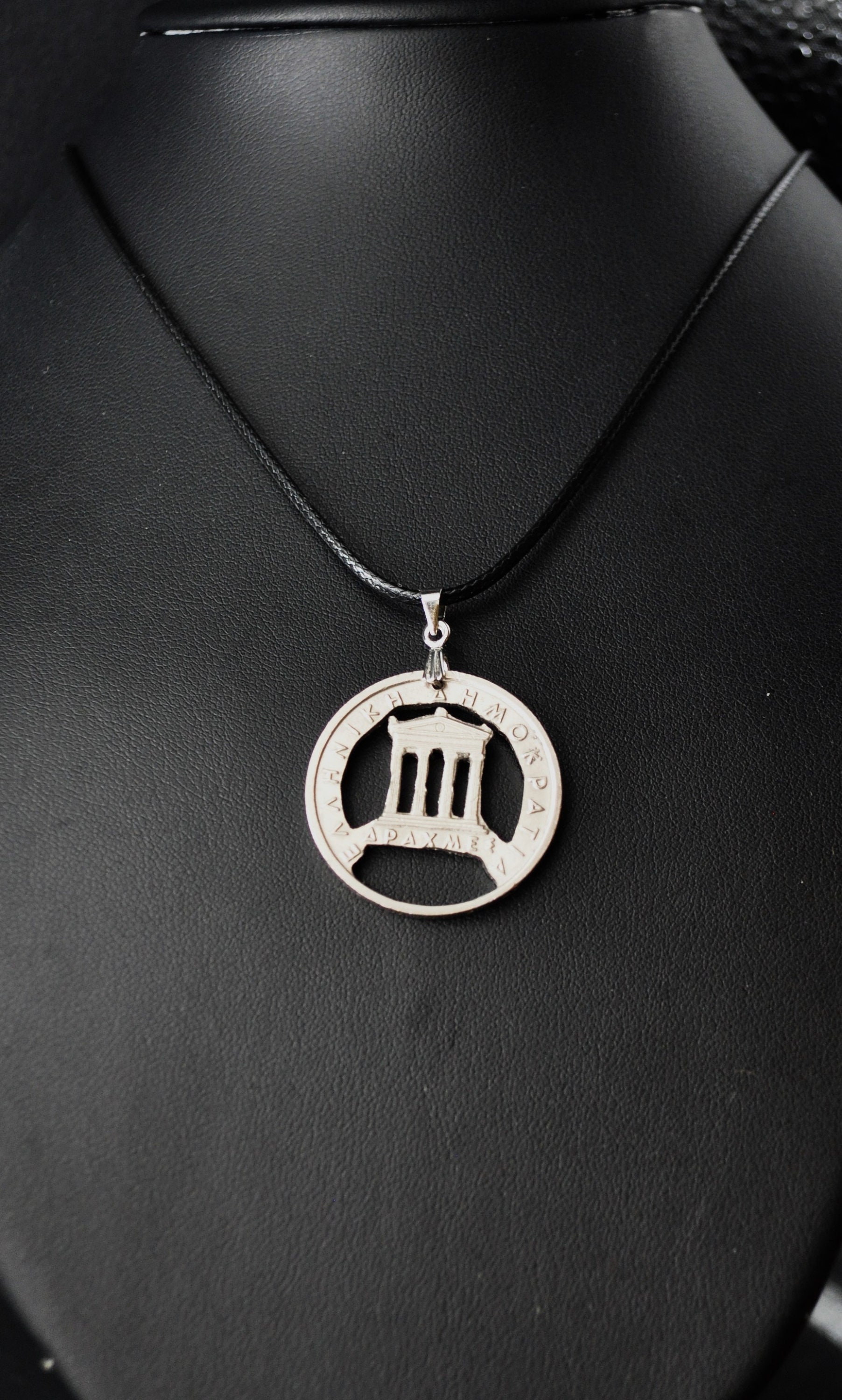 Greece Parthenon Cut Coin Pendant Necklace - Etsy