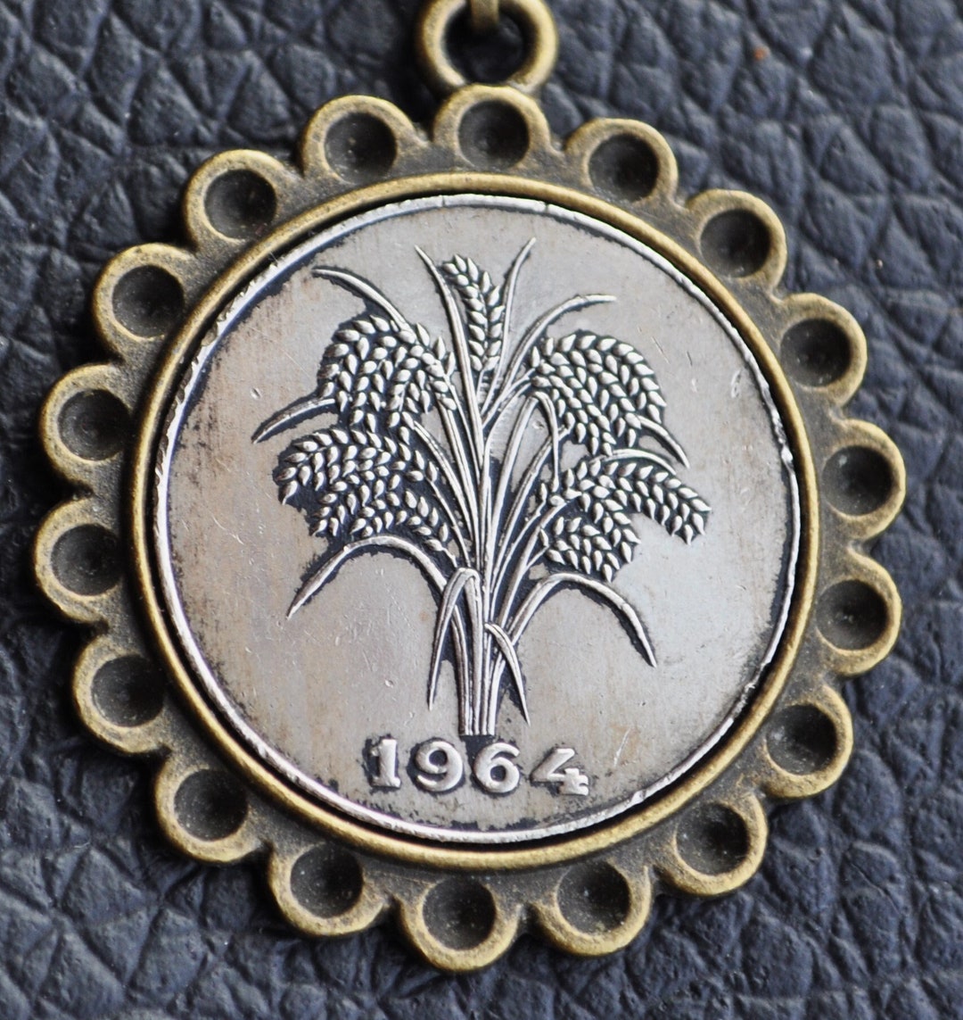 Vietnam 1964 Rice Stalk Coin Pendant Necklace - Etsy