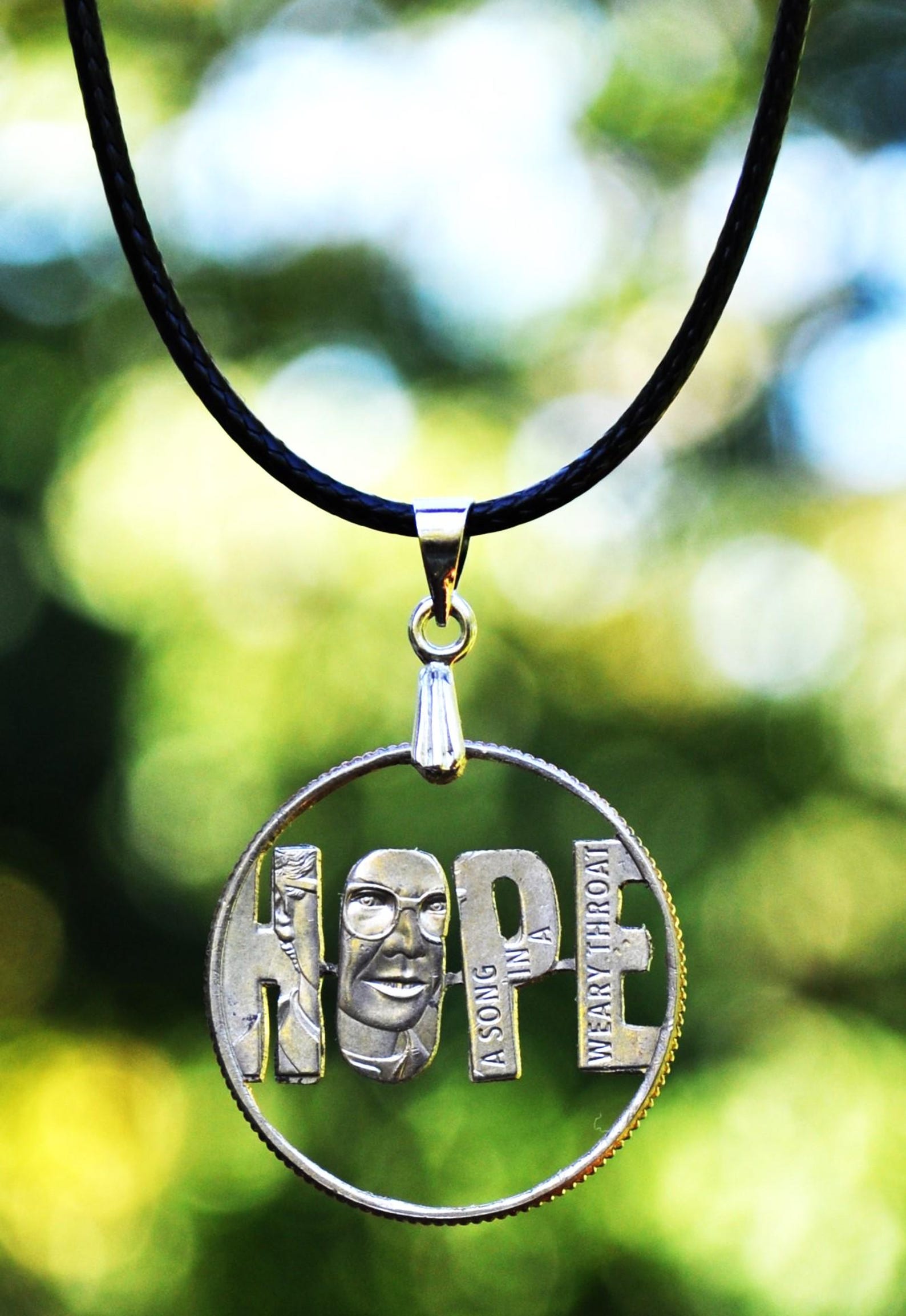 Hope Cut Coin Pendant Necklace - Etsy