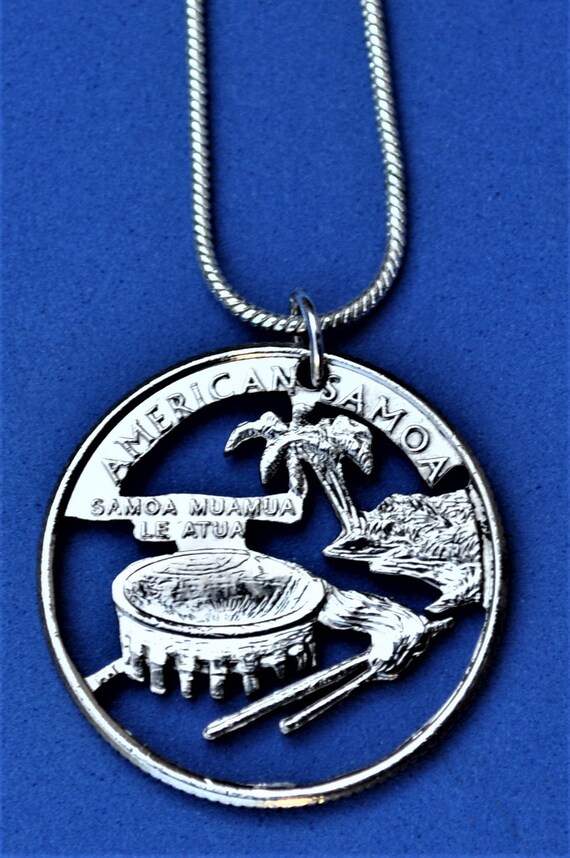American Samoa Tanoa Bowl Cut Coin Pendant Necklace - Etsy