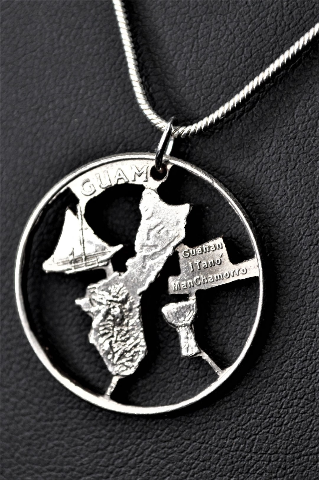 Guam Cut Coin Pendant Necklace - Etsy