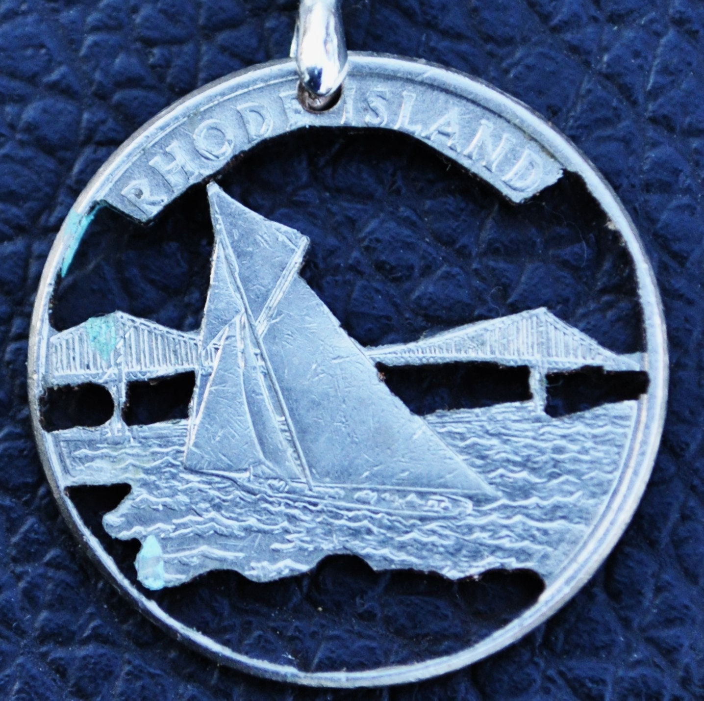 Rhode Island Cut Coin Pendant Necklace - Etsy