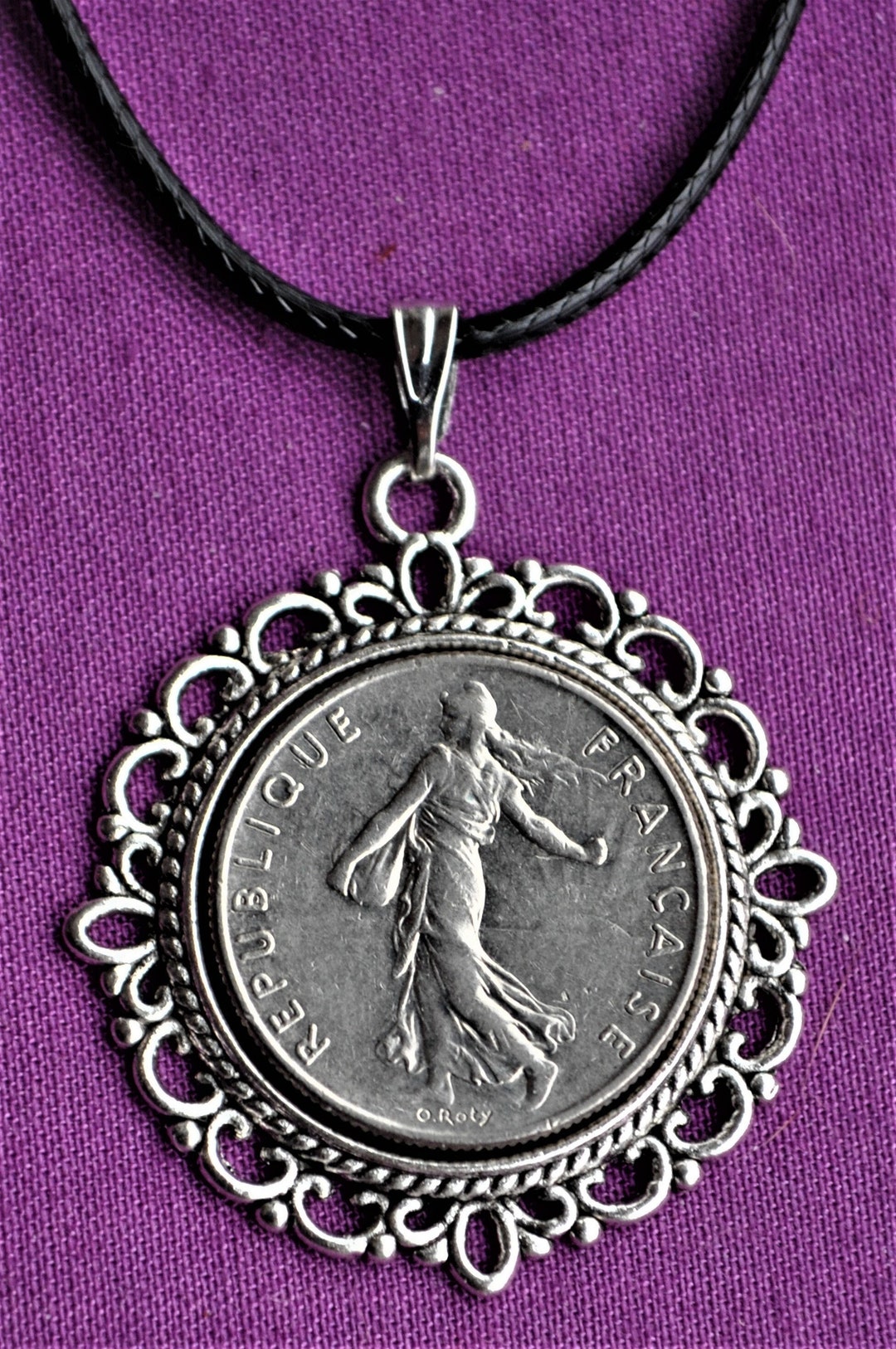 France Collier pendentif pièce de monnaie « Le semeur » - Etsy France