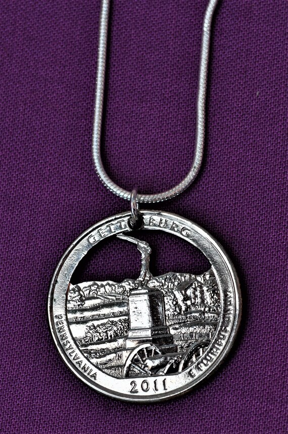 Gettysburg Cut Coin Pendant Necklace - Etsy