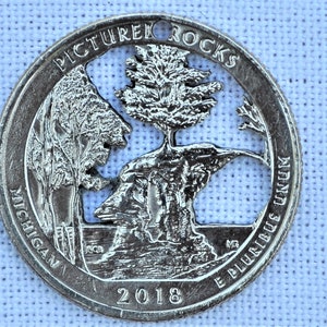 Pictured Rocks Michigan Cut Coin Pendant Necklace - Etsy