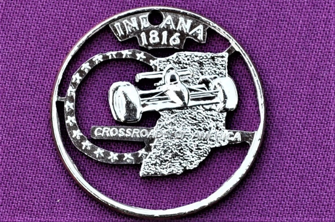 Indiana Indy 500 Cut Coin Pendant Necklace - Etsy