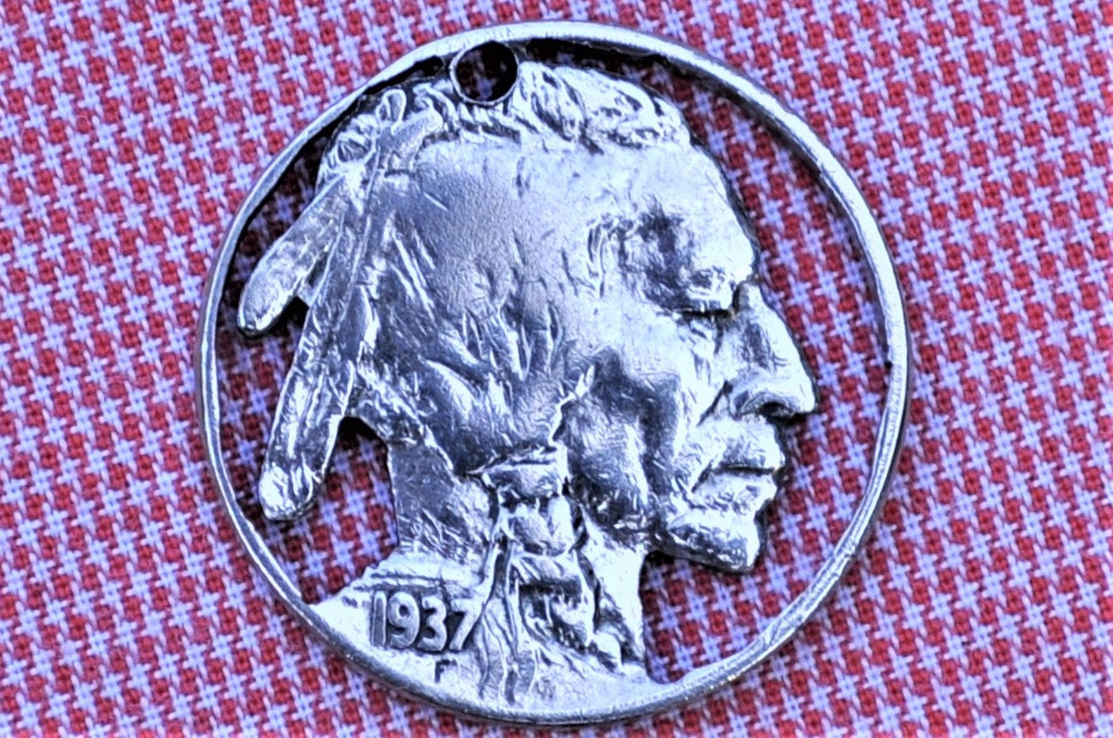Cut Coin Buffalo Head Nickel Pendant Necklace - Etsy