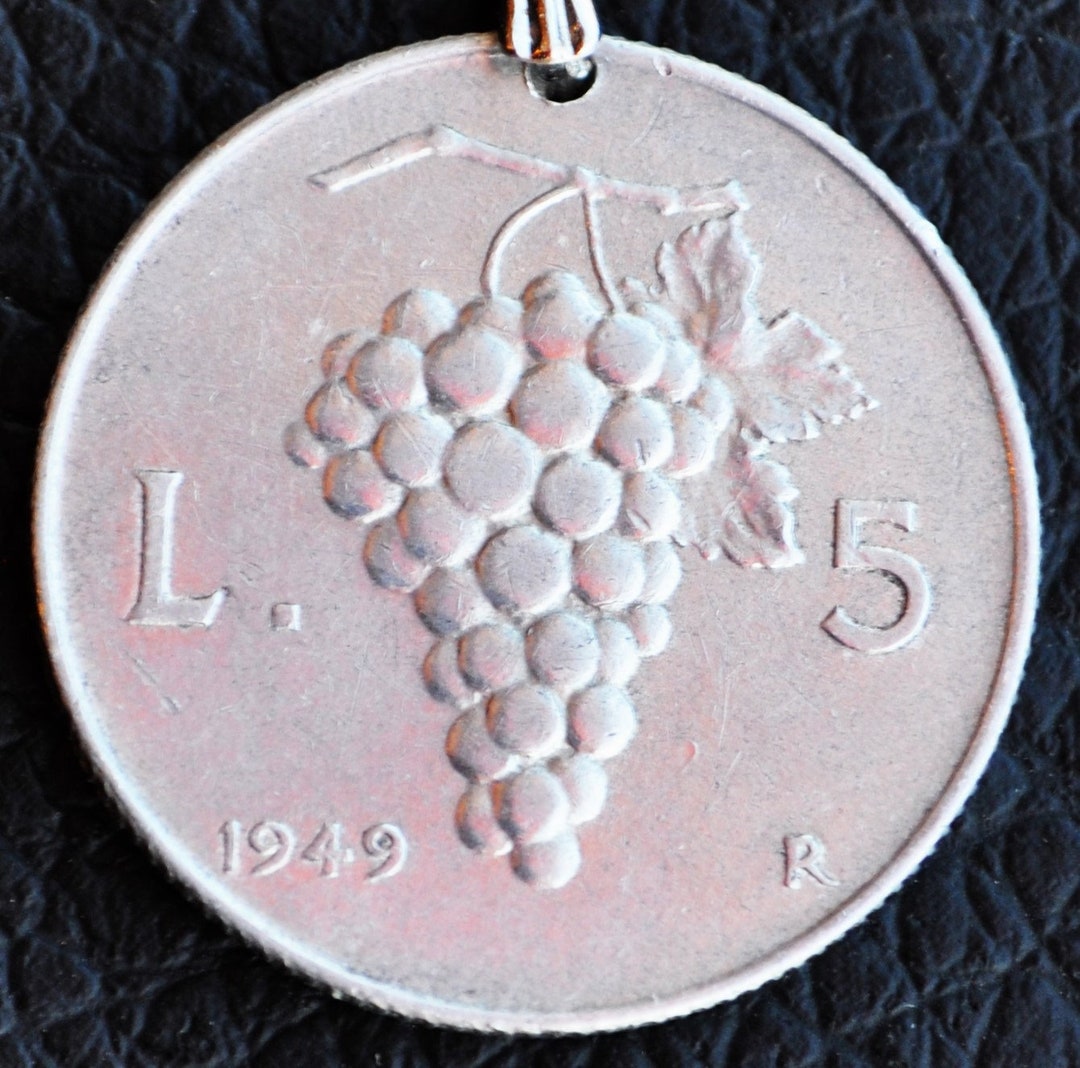 Italy Grape Cluster Coin Pendant Necklace - Etsy