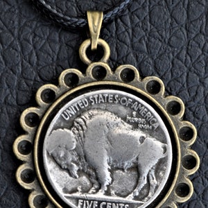 Vintage Buffalo Head Nickel Coin Pendant Necklace - Etsy