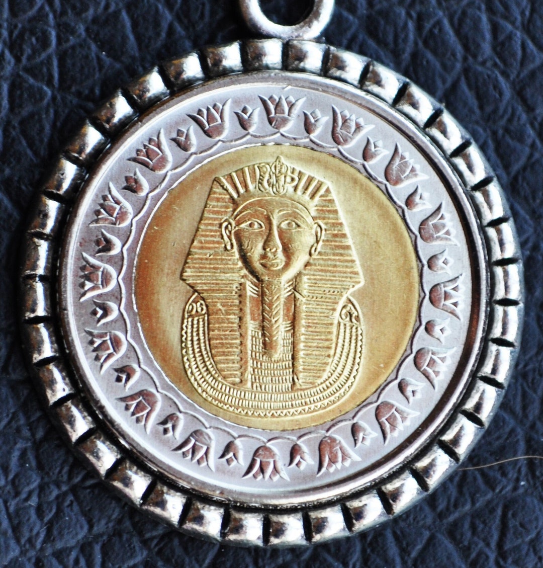 Egypt King Tut Coin Pendant Necklace - Etsy