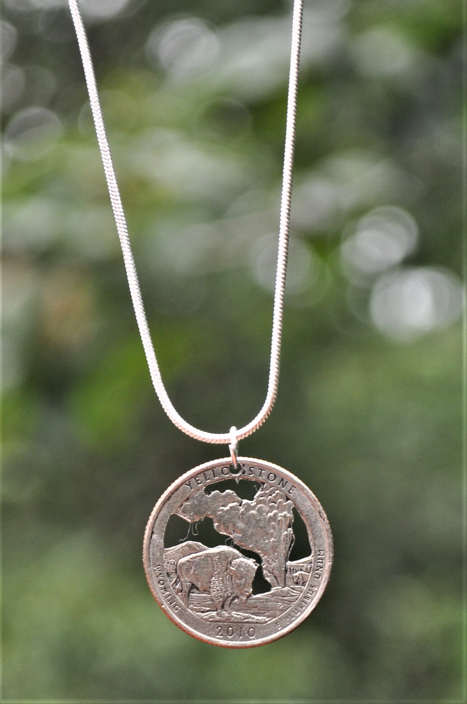 Yellowstone Cut Coin Pendant Necklace - Etsy