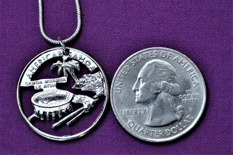 American Samoa Tanoa Bowl Cut Coin Pendant Necklace - Etsy