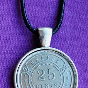 Belize Coin Pendant Necklace - Etsy