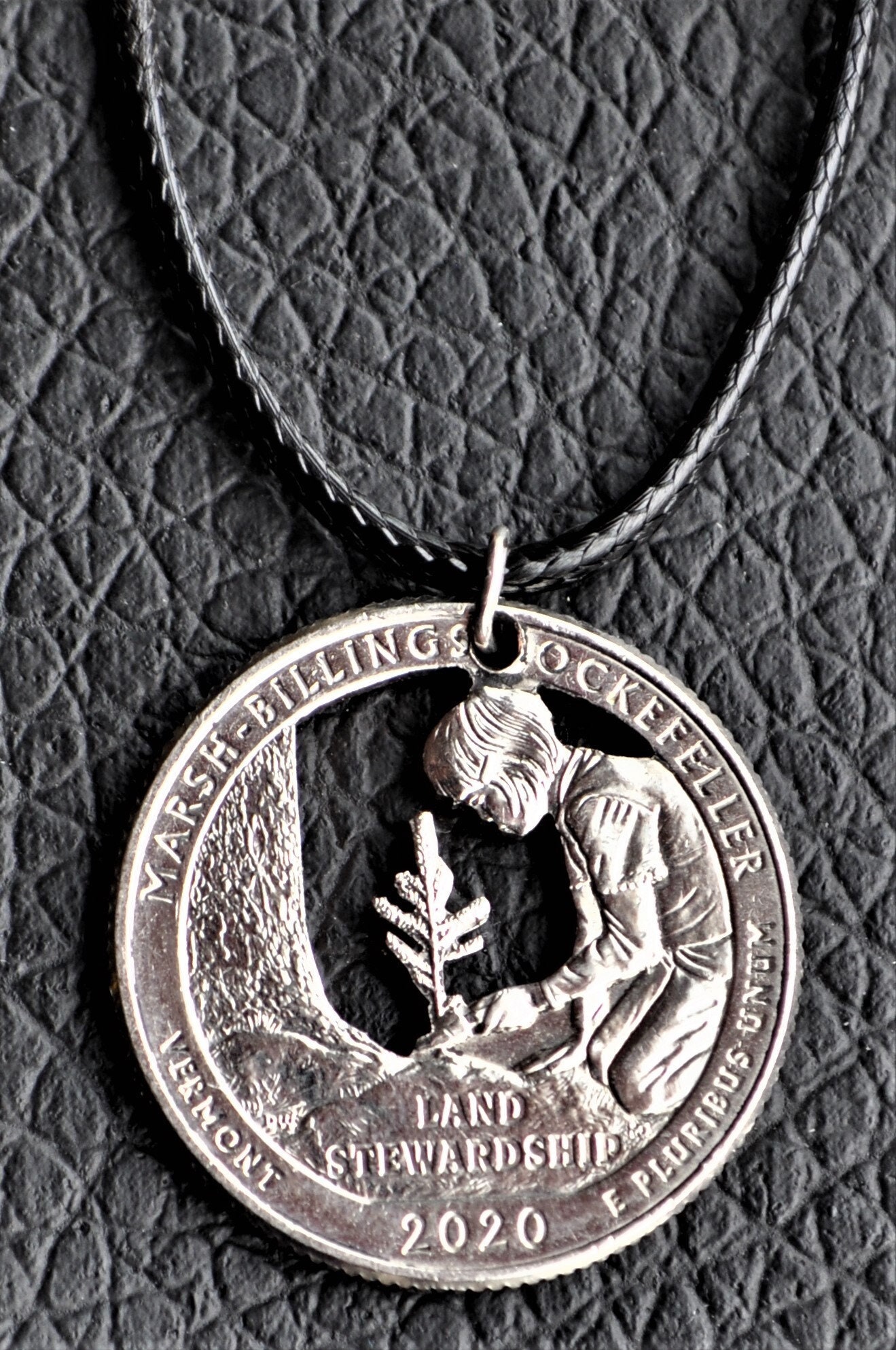 Tree Planting Cut Coin Pendant Necklace - Etsy